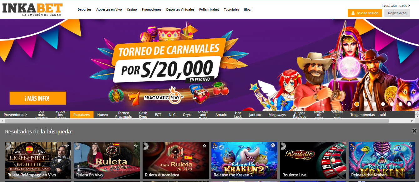 Inkabet Bono » Hasta S/400 EXTRA para Ruletas - Bonos sin Deposito de Apuestas